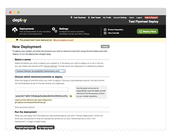 Flywheel | How can I use Git and DeployHQ to publish my site on Flywheel