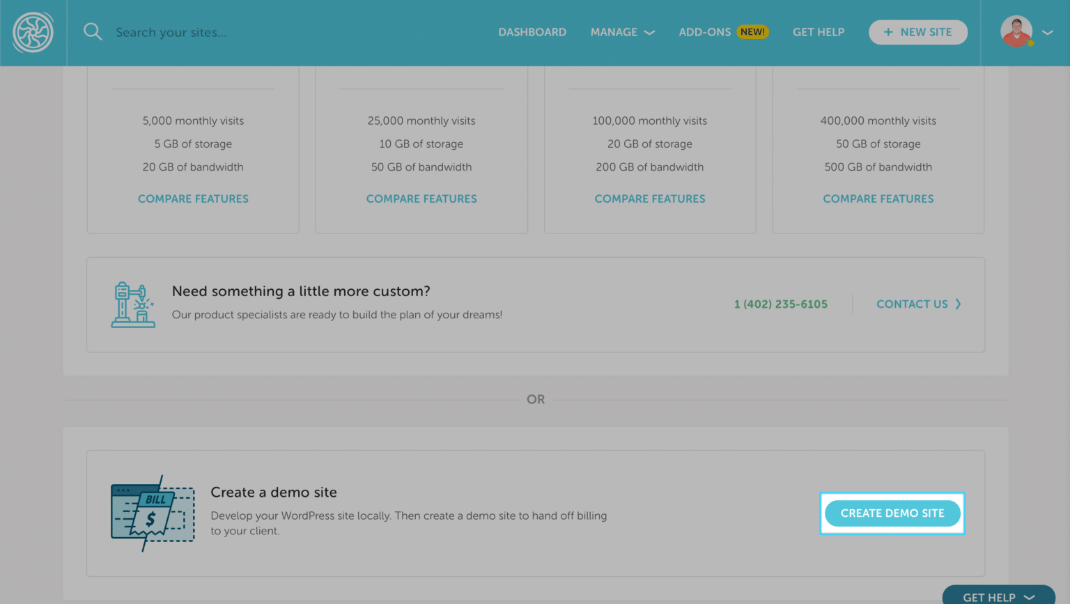 Flywheel | Create a new site on Flywheel