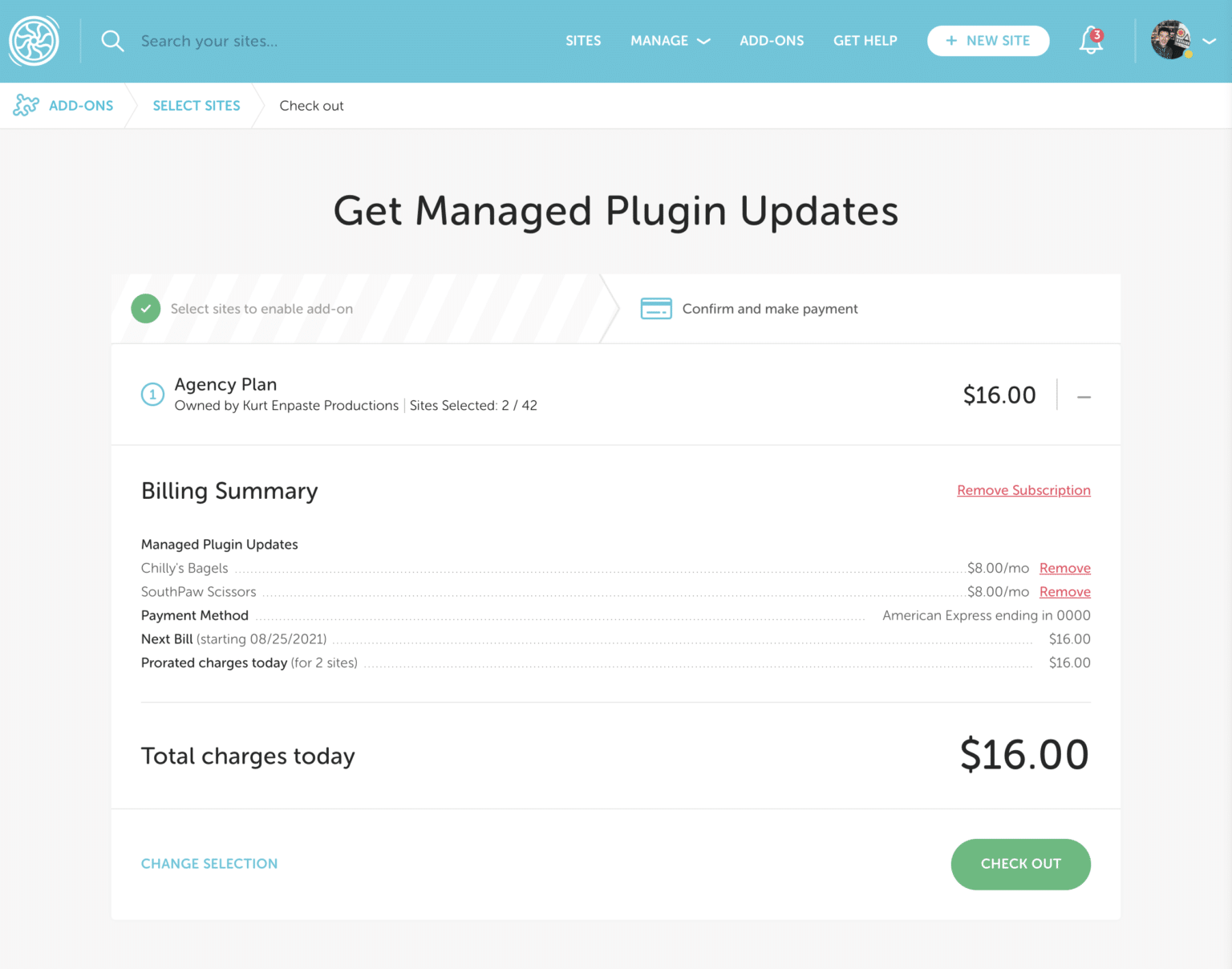 Flywheel | Managed Plugin Updates: Managing your subscription