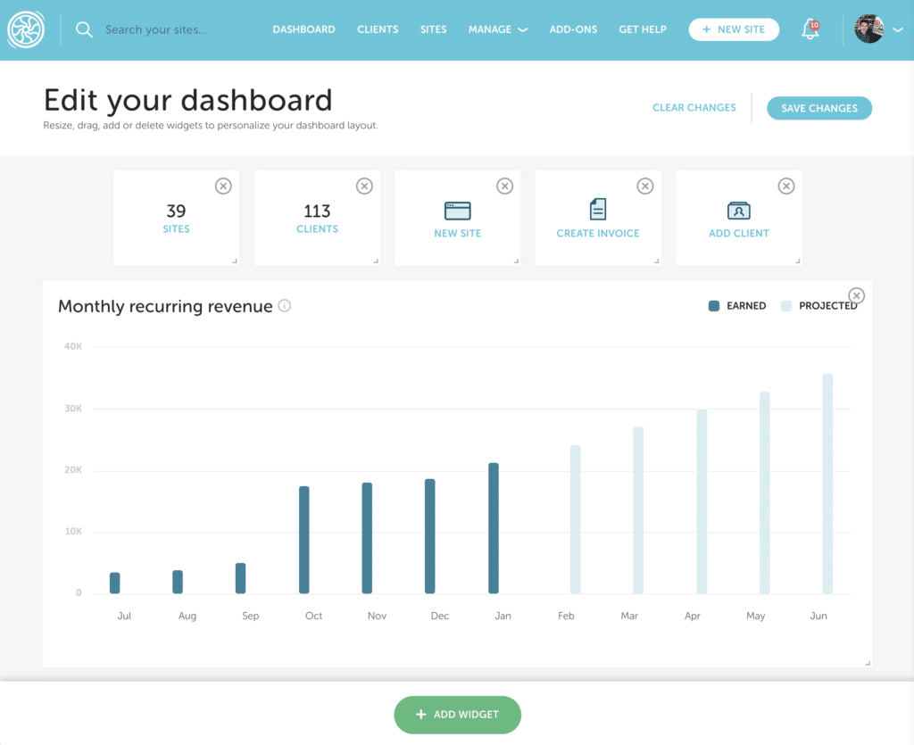 Flywheel | Growth Suite: Customize your dashboard